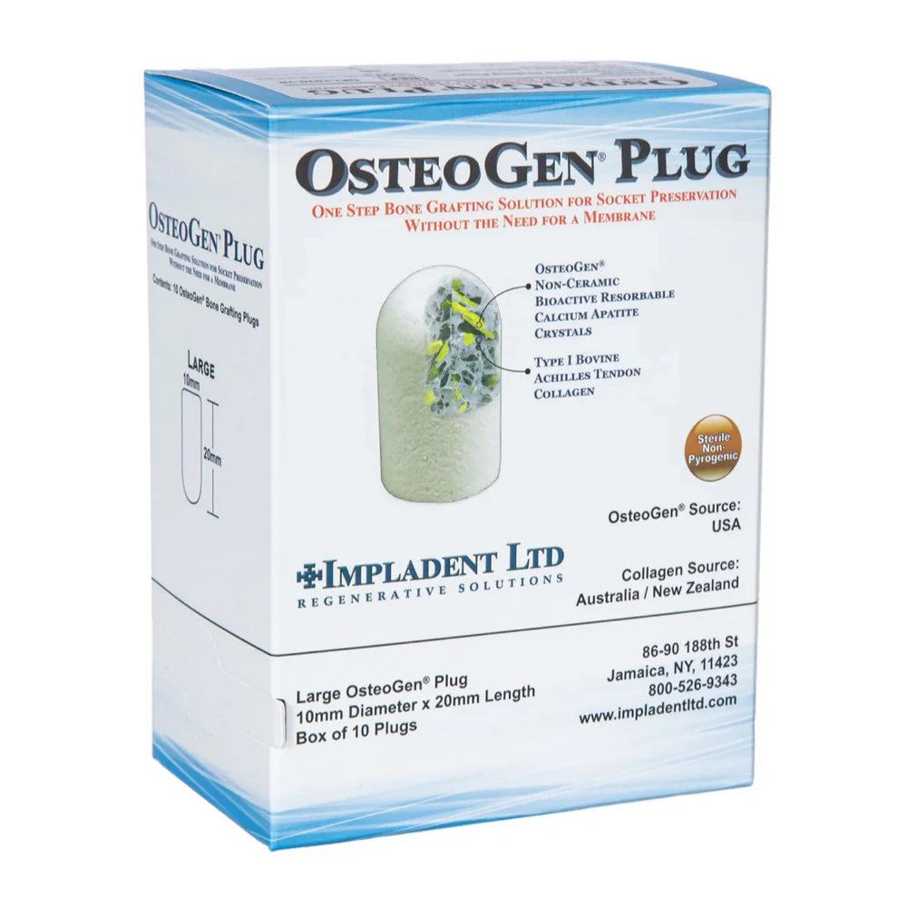OsteoGen Bone Grafting Plug, Large (10x20mm), Pack of 10 – Dentlot.com